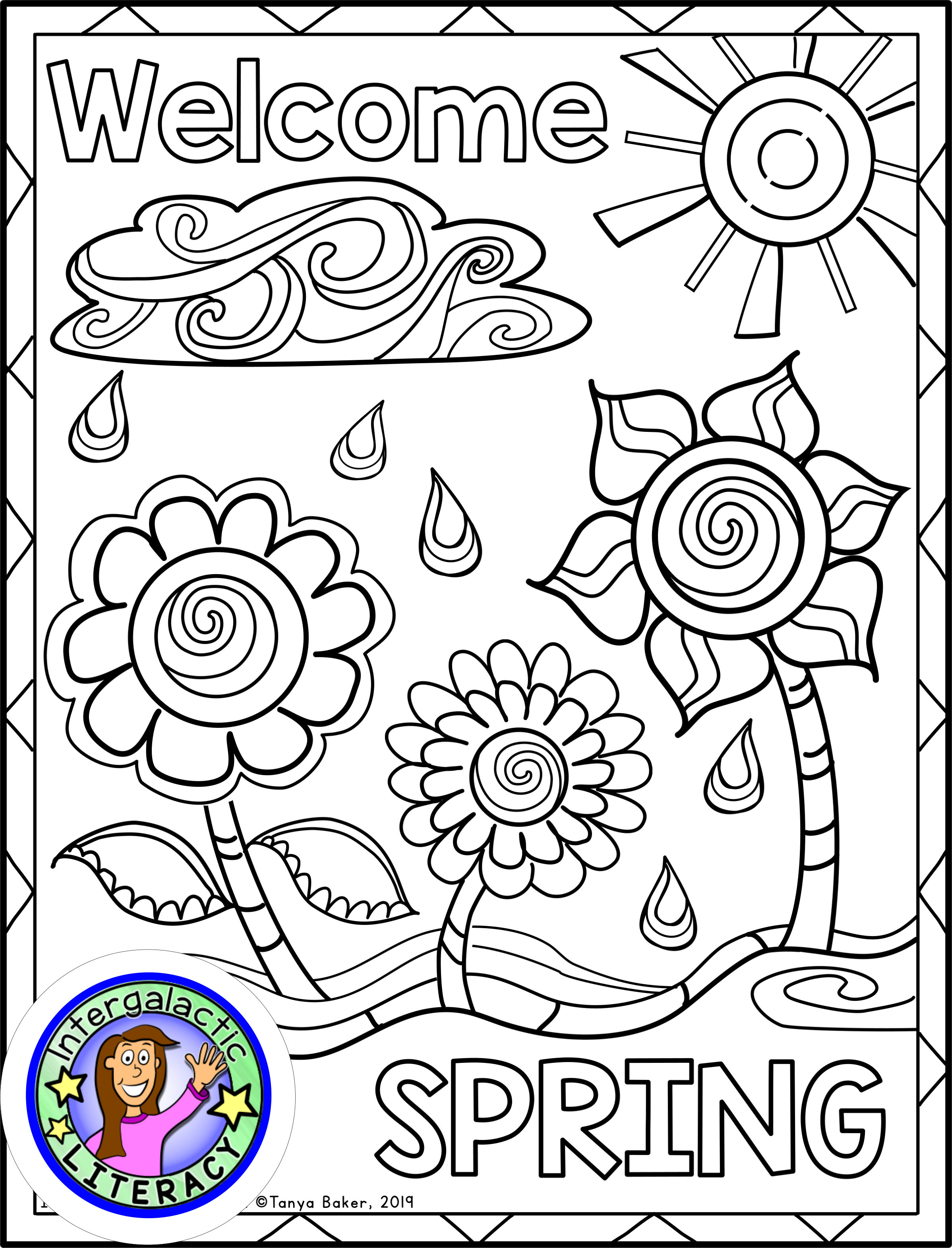 Spring Coloring Freebie – Intergalactic Literacy